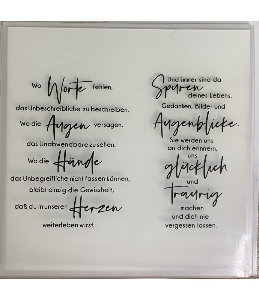 Prägeschablone Wo Worte fehlen - Charlie und Paulchen