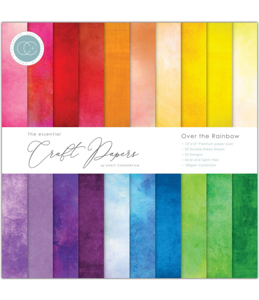 Scrapbooking Papier - Over the Rainbow, 12" x 12" - Craft Consortium