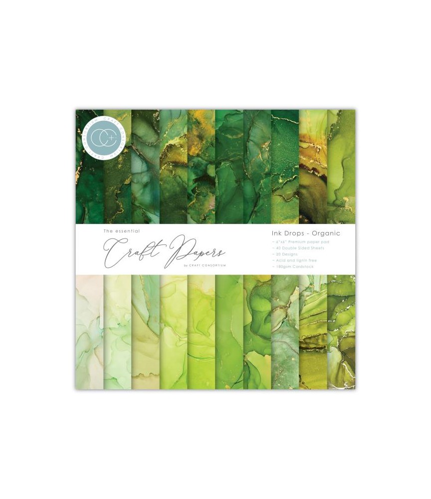 Scrapbooking Papier Ink Drops - Organic, 6" - Craft Consortium