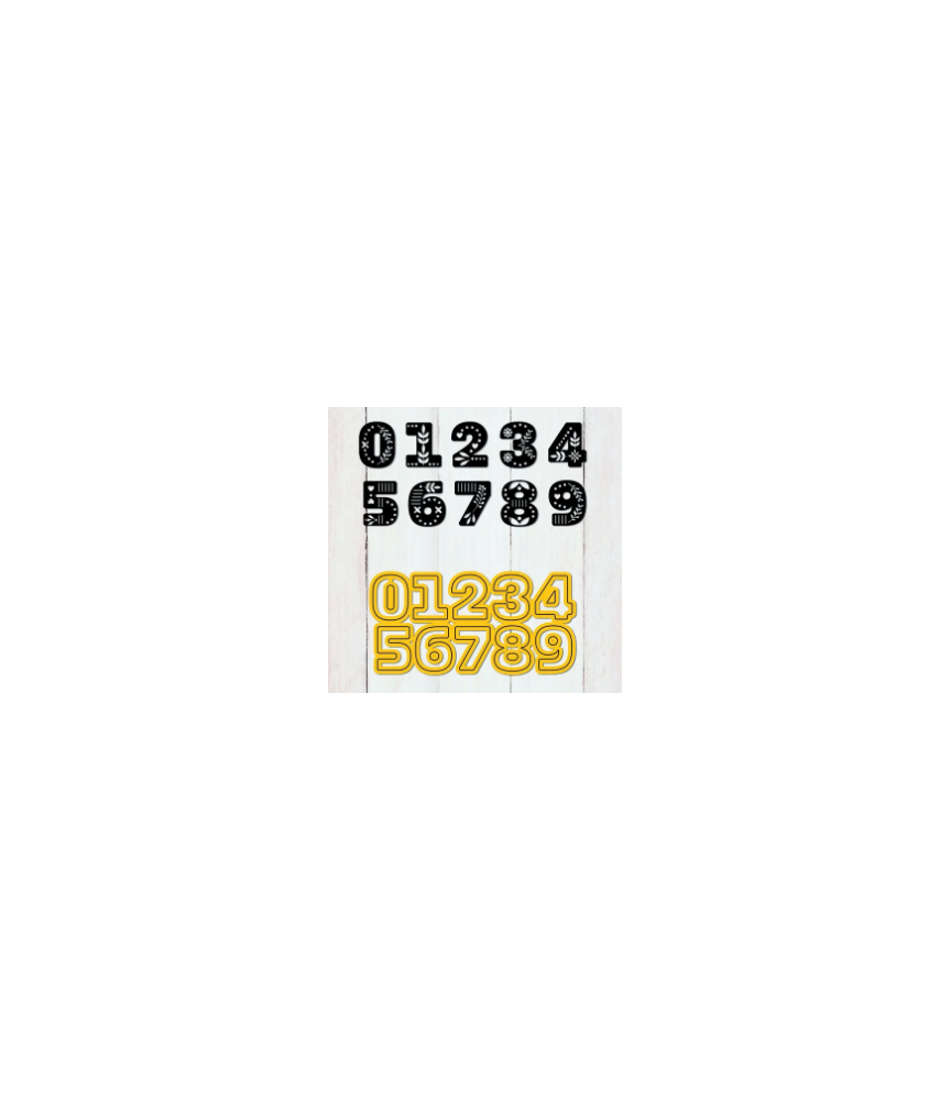 Dies + Clear Stamp - Scandinavian Alphabet Numbers